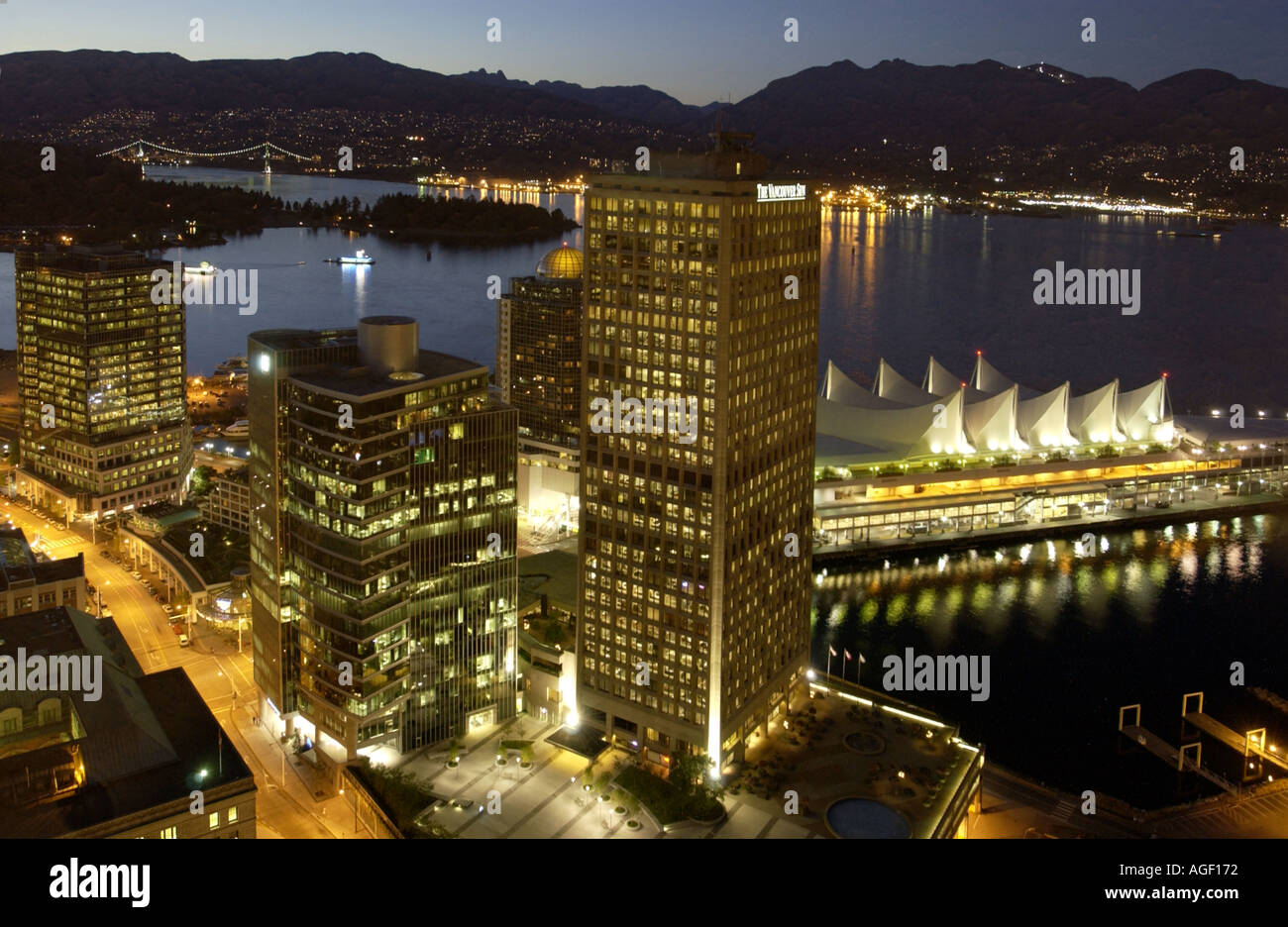 View of the Burrard Inlet and Port of Vancouver, Canada Stock Photo - Alamy