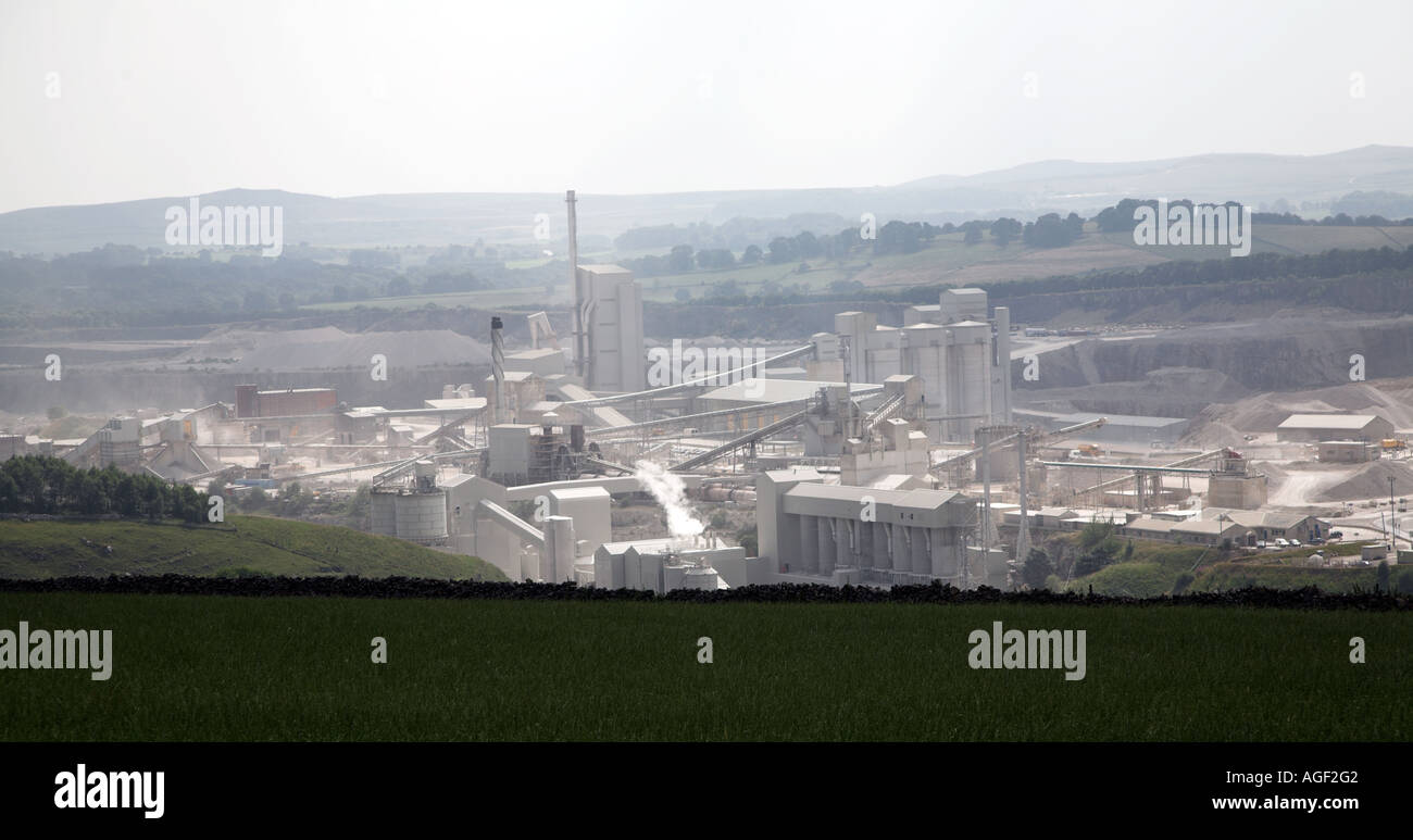 Tunstead limestone quarry Peak District Derbyshire England Stock Photo ...