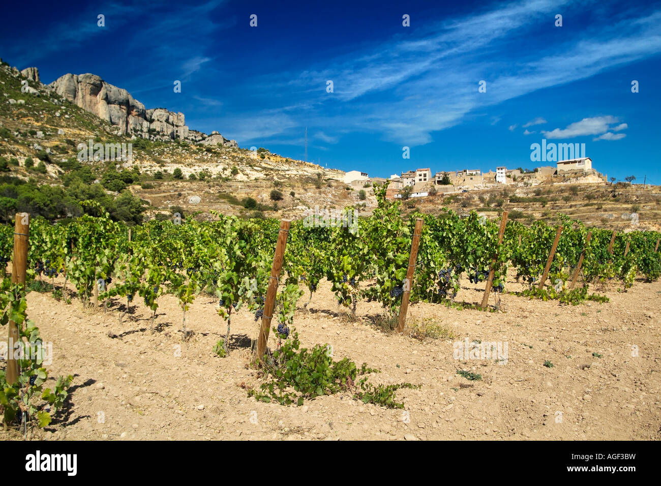 General landscape of La Morera del Montsant one of the nine little ...