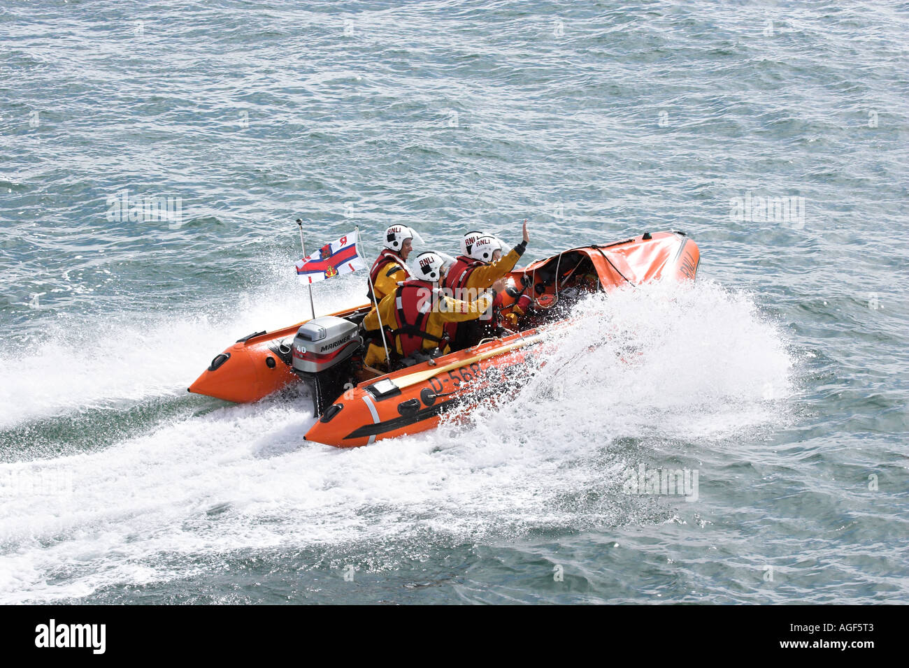 RNLI D series inshore lifeboat in action Stock Photo - Alamy