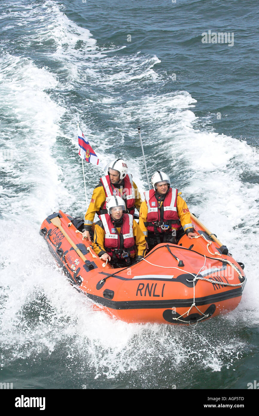 RNLI D series inshore lifeboat in action Stock Photo - Alamy