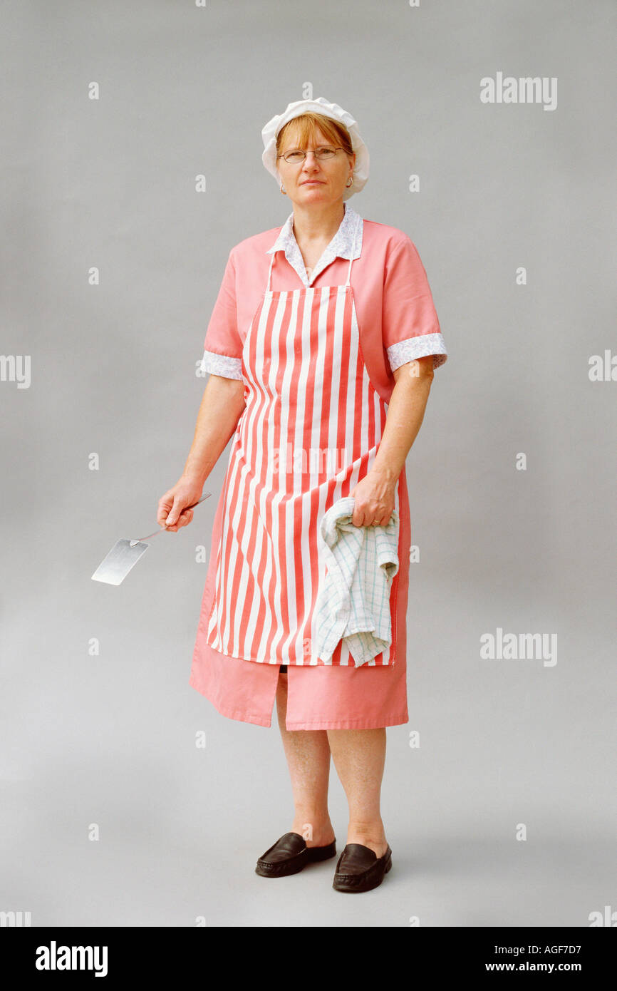 Dinner lady uniform hi-res stock photography and images - Alamy