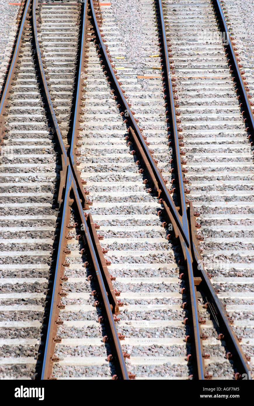Railway track points Stock Photo - Alamy