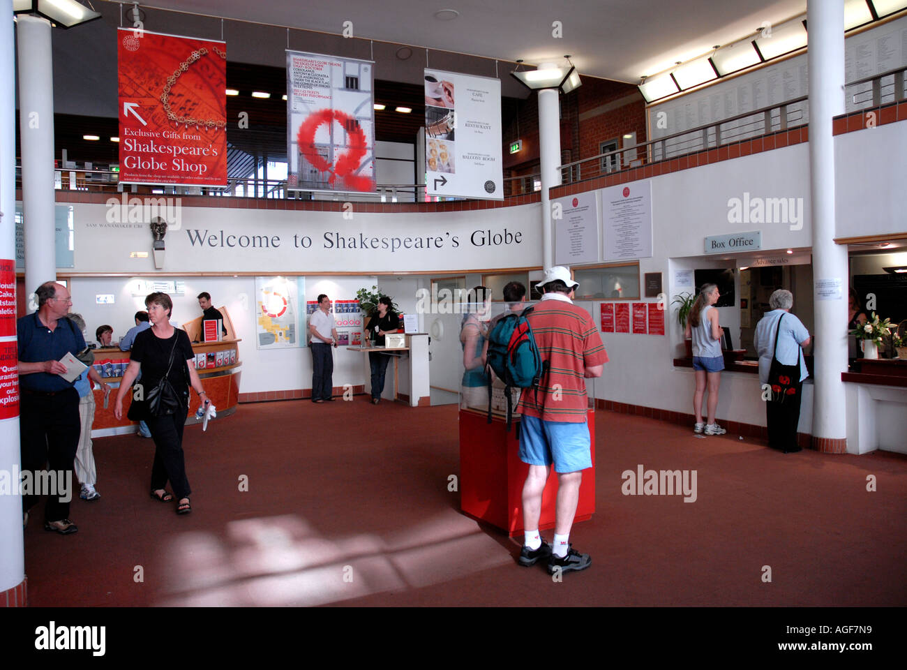 The Globe Theatre foyer on the South Bank Southwark London Stock Photo ...