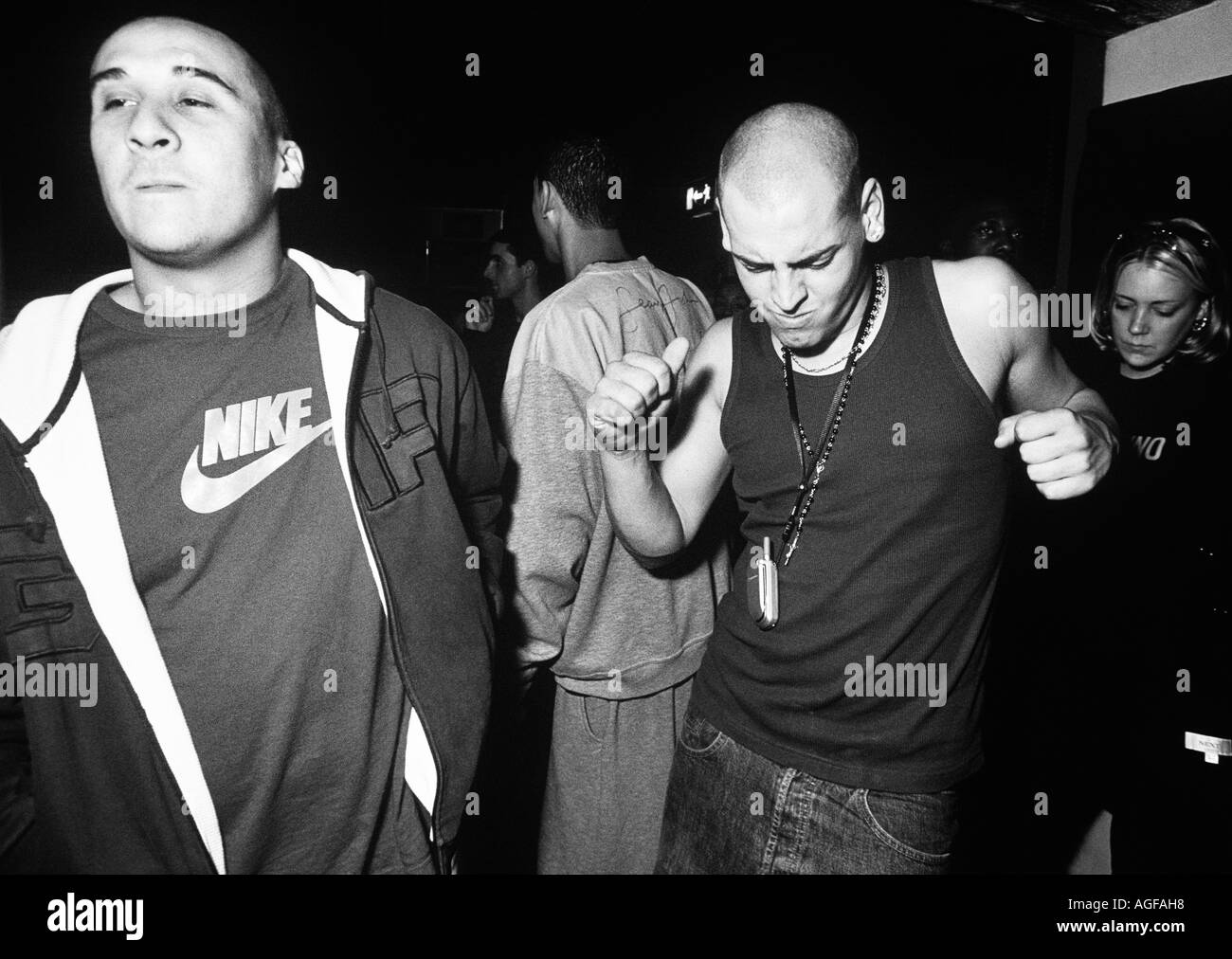 Two bald men Forward Plastic People London Stock Photo - Alamy