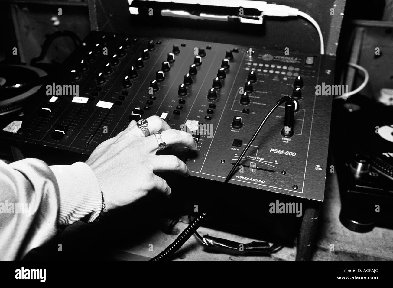 Close up of hand and mixing table at Forward Plastic People London ...