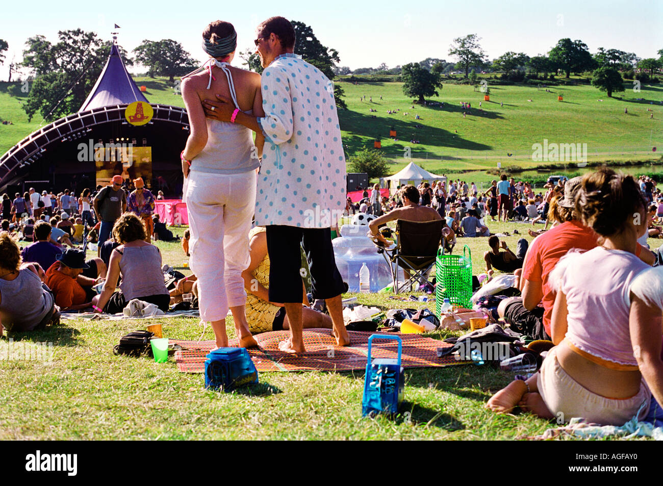 Crowd in front of stage at the Big Chill festival Stock Photo - Alamy