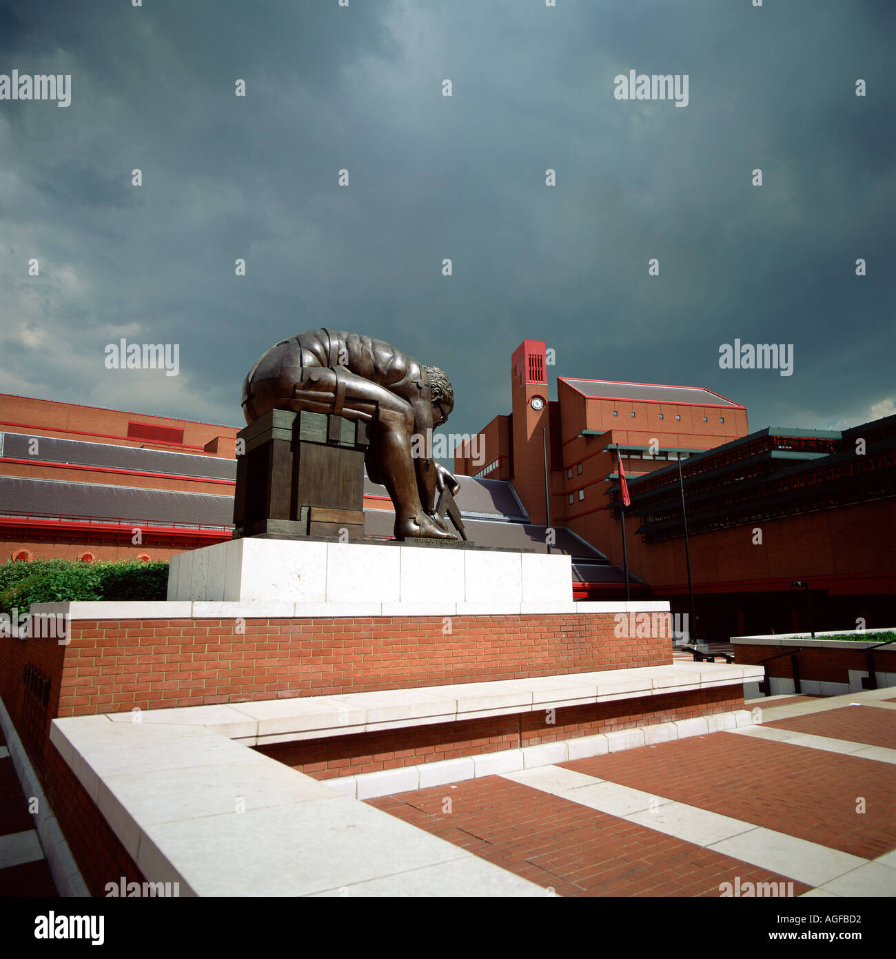Statue at the British Library Stock Photo - Alamy