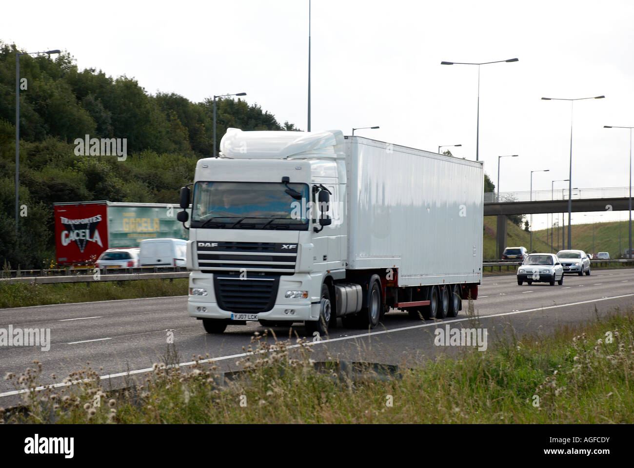 white truck on motorway Stock Photo - Alamy