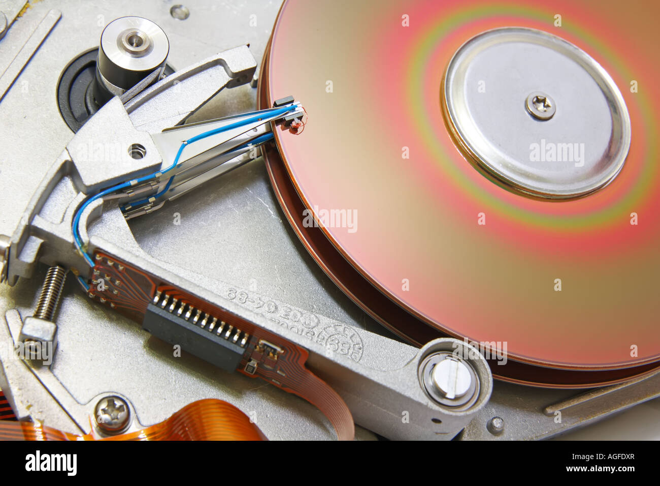 Close up view of head and disk of HDD Stock Photo - Alamy
