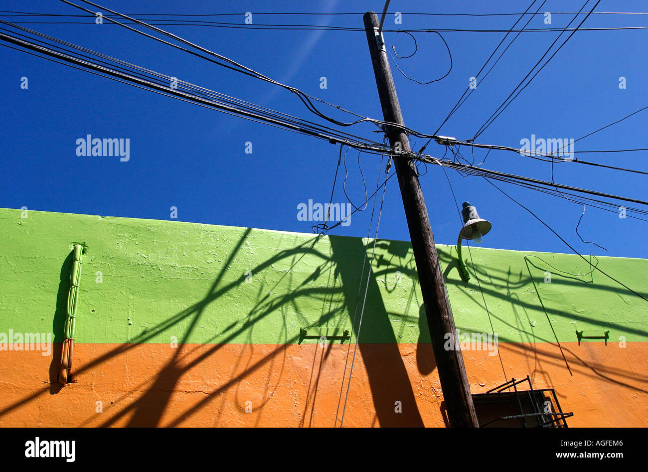 Telephone wires in a barrio in San Juan Puerto Rico Stock Photo - Alamy