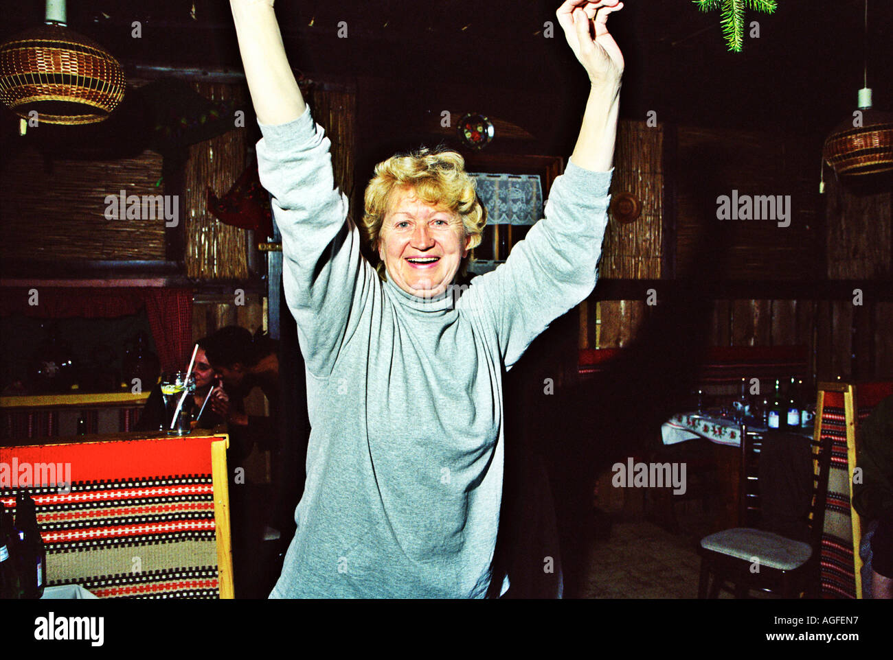 Old lady dancing hi-res stock photography and images - Alamy