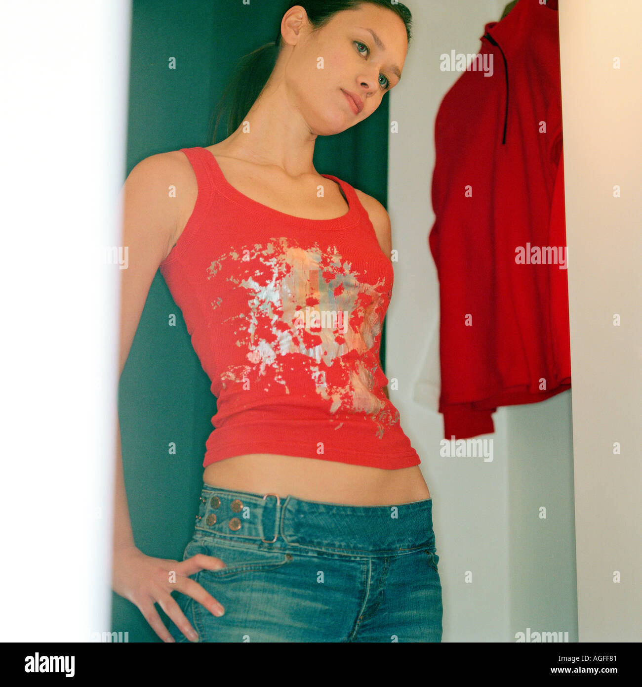 Wearing a red top hi-res stock photography and images - Alamy