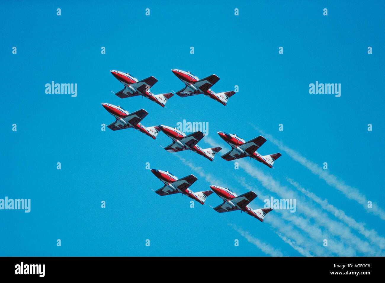 Canadian Snowbird flight team performing in Tudor jets during aerial ...