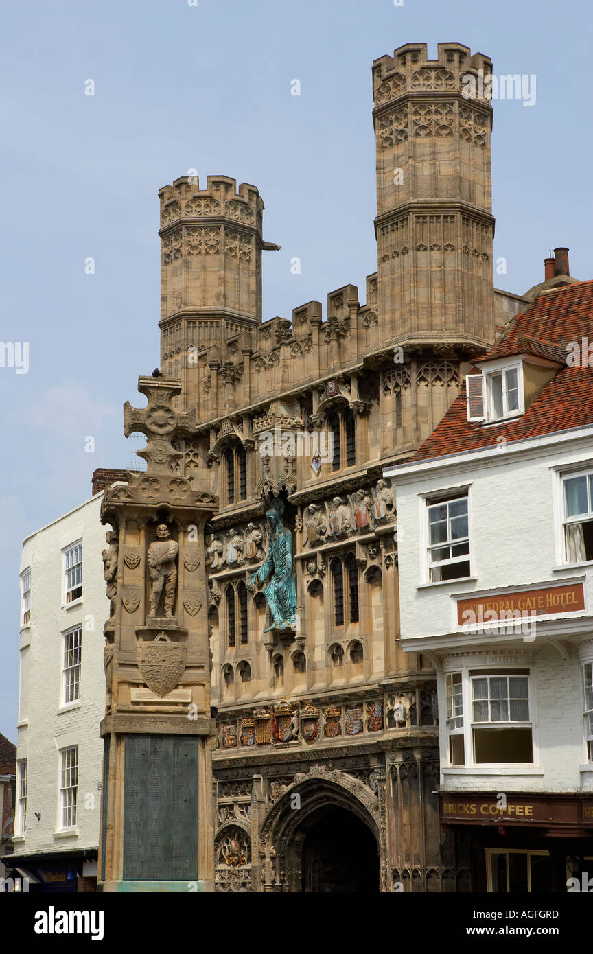 CHRIST CHURCH GATE SUN STREET ENTRANCE TO CATHEDRAL CANTERBURY KENT ...