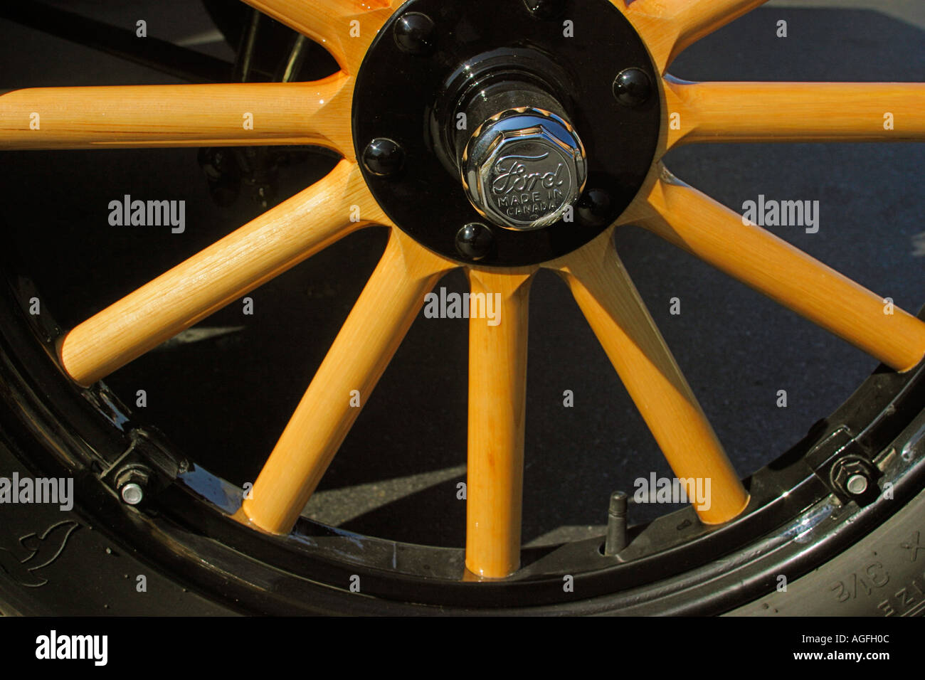 Closeup detail of 1923 Ford Model T wooden truck wheel Stock Photo - Alamy