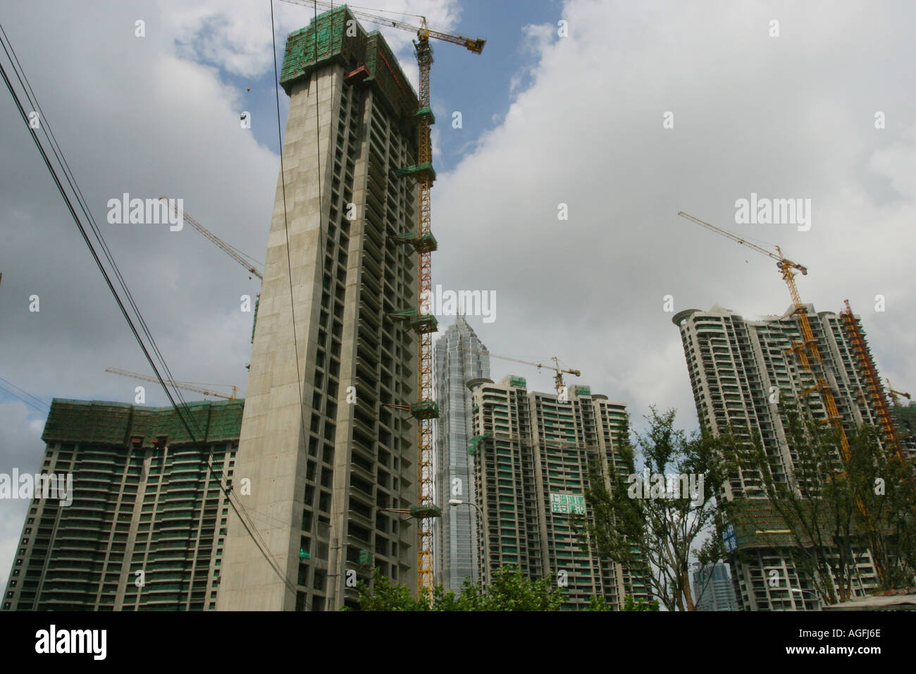 Shanghai China Construction of new buildings in the city Stock Photo ...