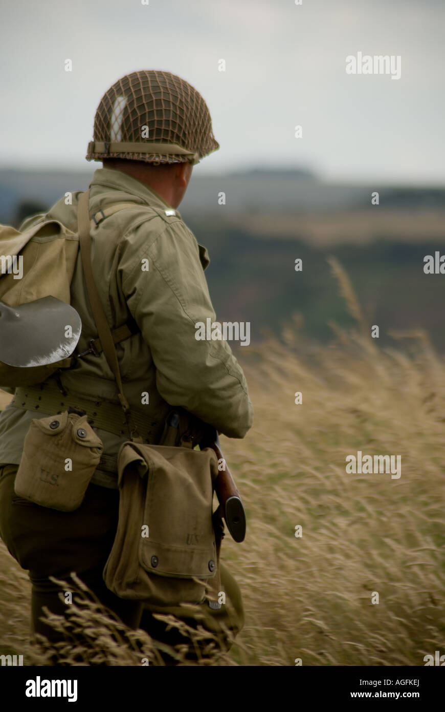 Soldier looking out over the landscape Stock Photo - Alamy