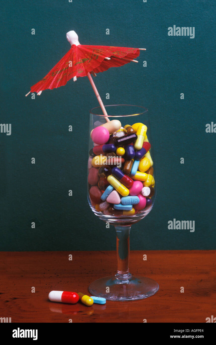 Cocktail of drugs in a glass Stock Photo - Alamy