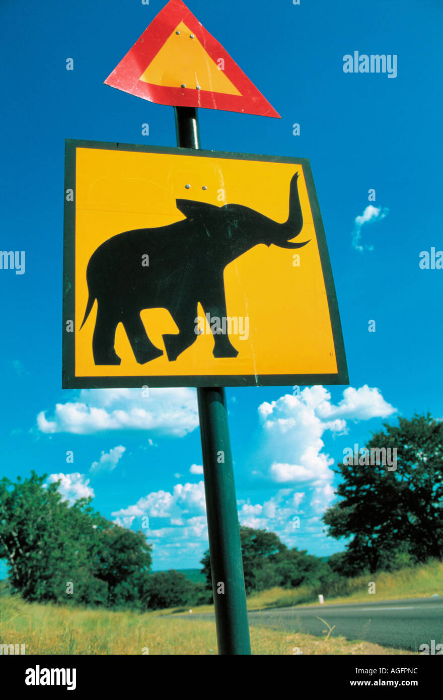 Elephant Crossing Sign High Resolution Stock Photography and Images - Alamy