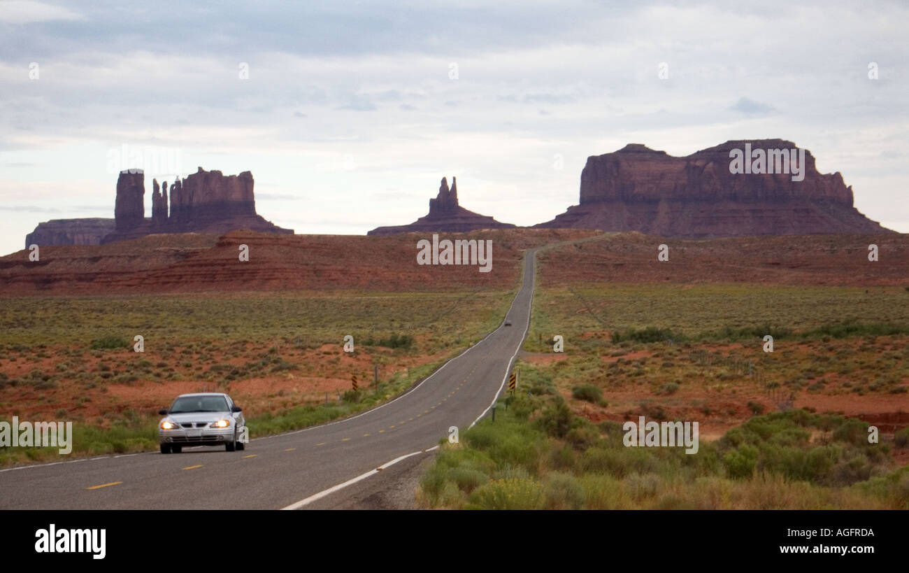 Car driving in Monument Valley Stock Photo - Alamy