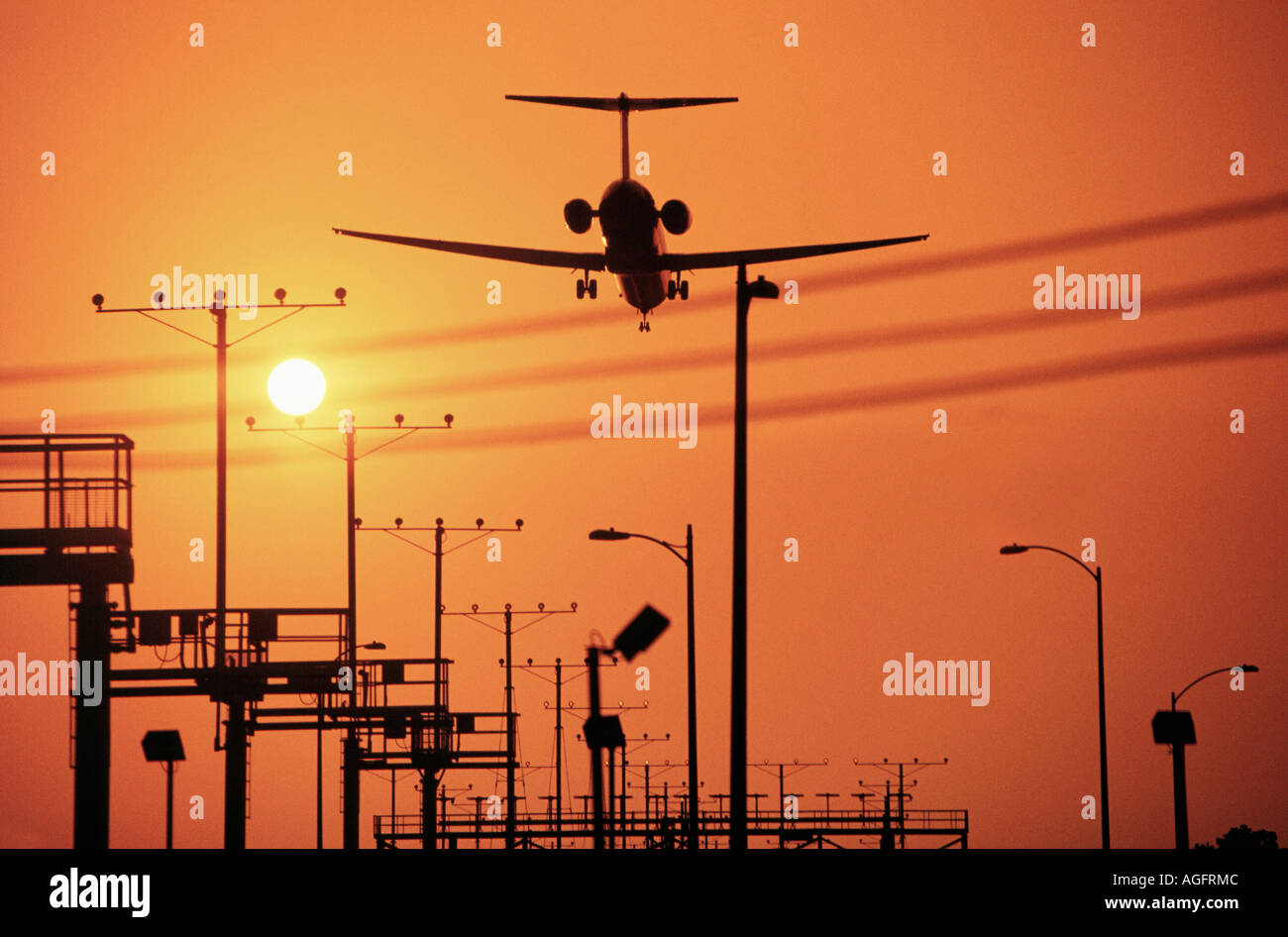 aircraft over airport, Los Angeles, USA Stock Photo - Alamy