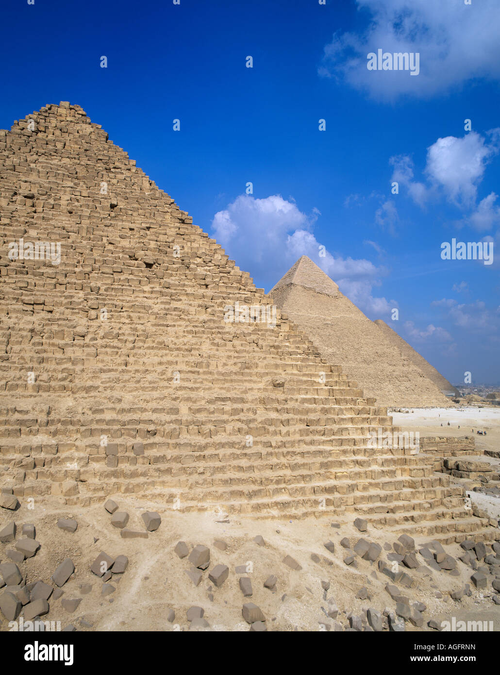 High daytime view along the pyramids of Giza , cairo,egypt Stock Photo ...