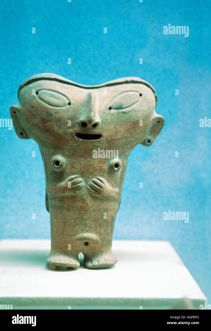 ancient original relic from the inka era depicting a god, Lima, Peru ...