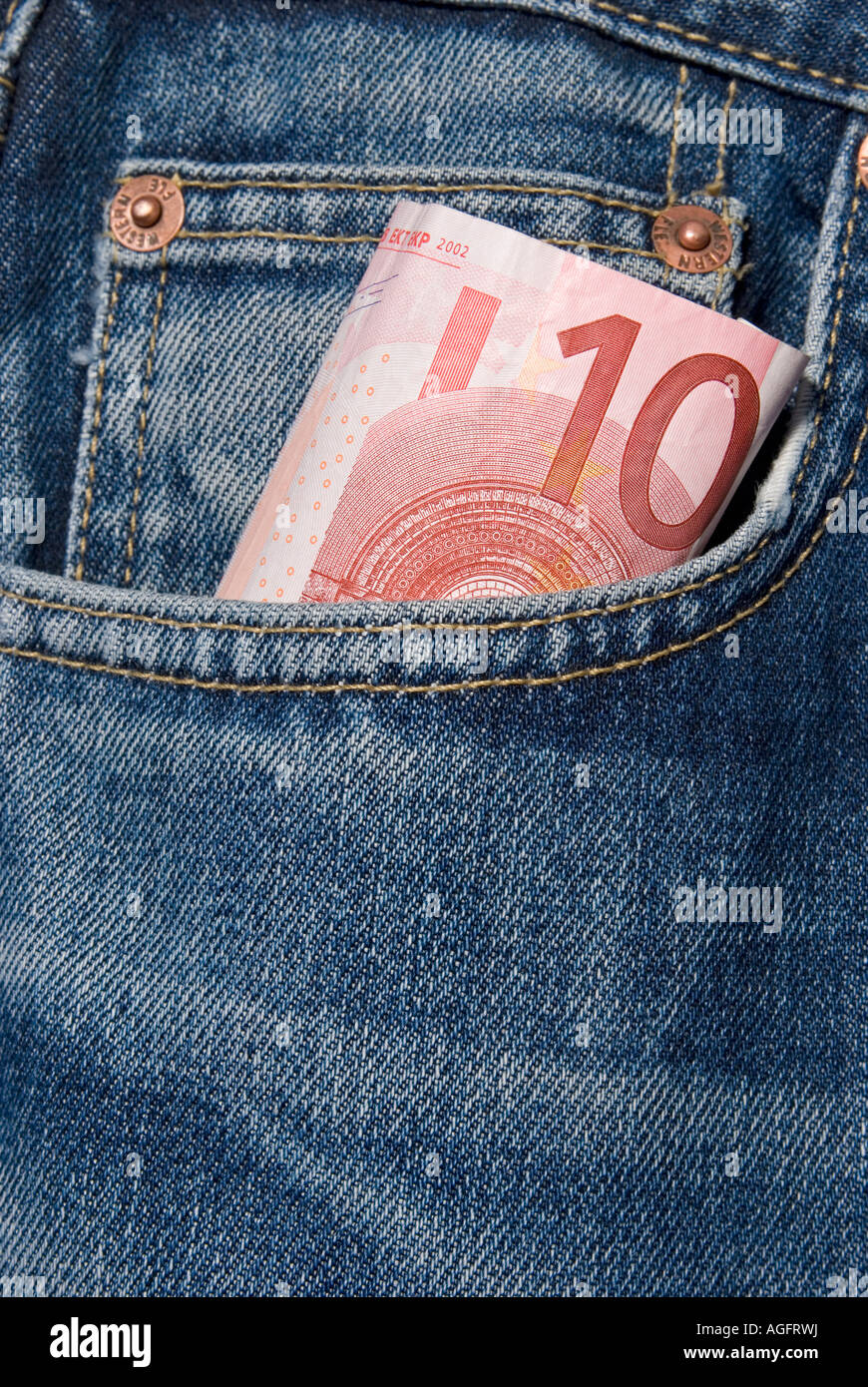 ten euro in the pocket Stock Photo - Alamy