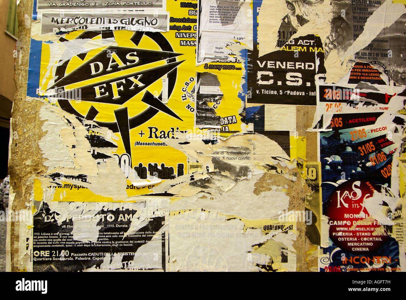 Street Art: Student protest posters interspersed with dance clubs Padua ...