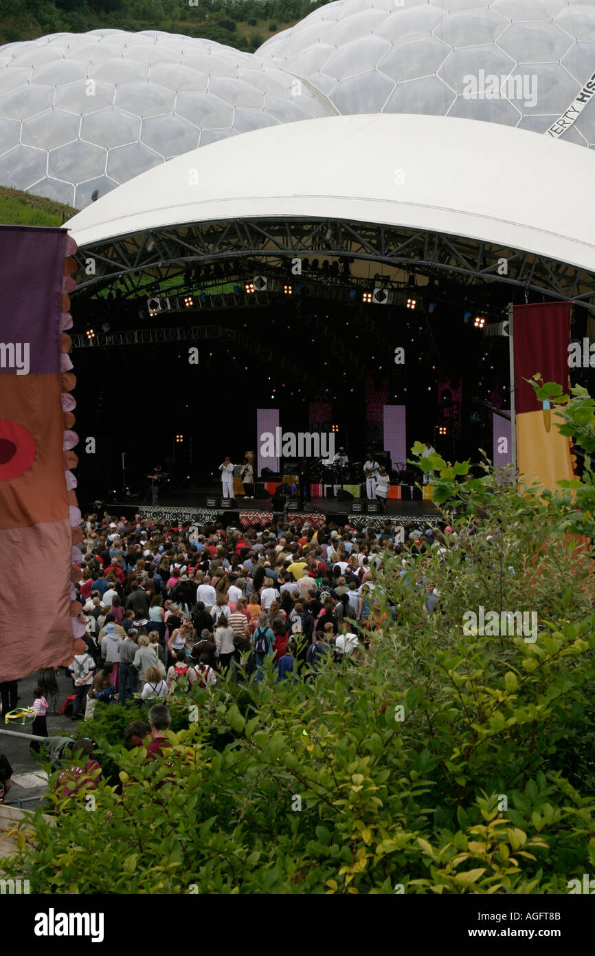 at the Live 8 concert held at the Eden Project Cornwall England ...