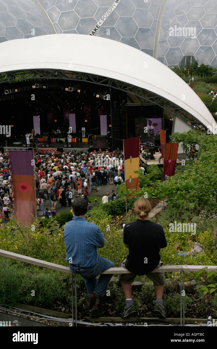 at the Live 8 concert held at the Eden Project Cornwall England ...
