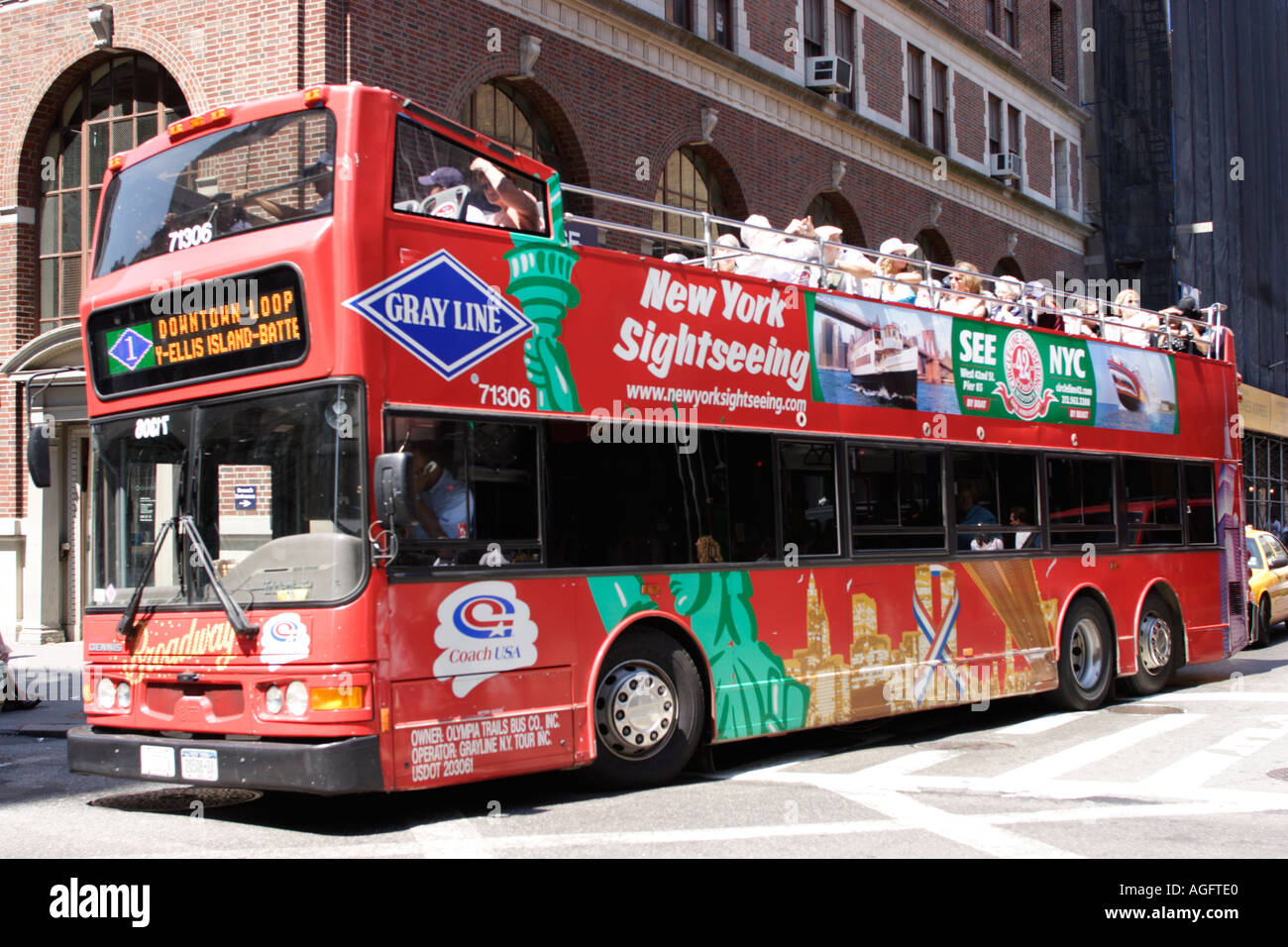 Double Decker Sightseeing Tour Bus Soho Manhattan New York City USA ...