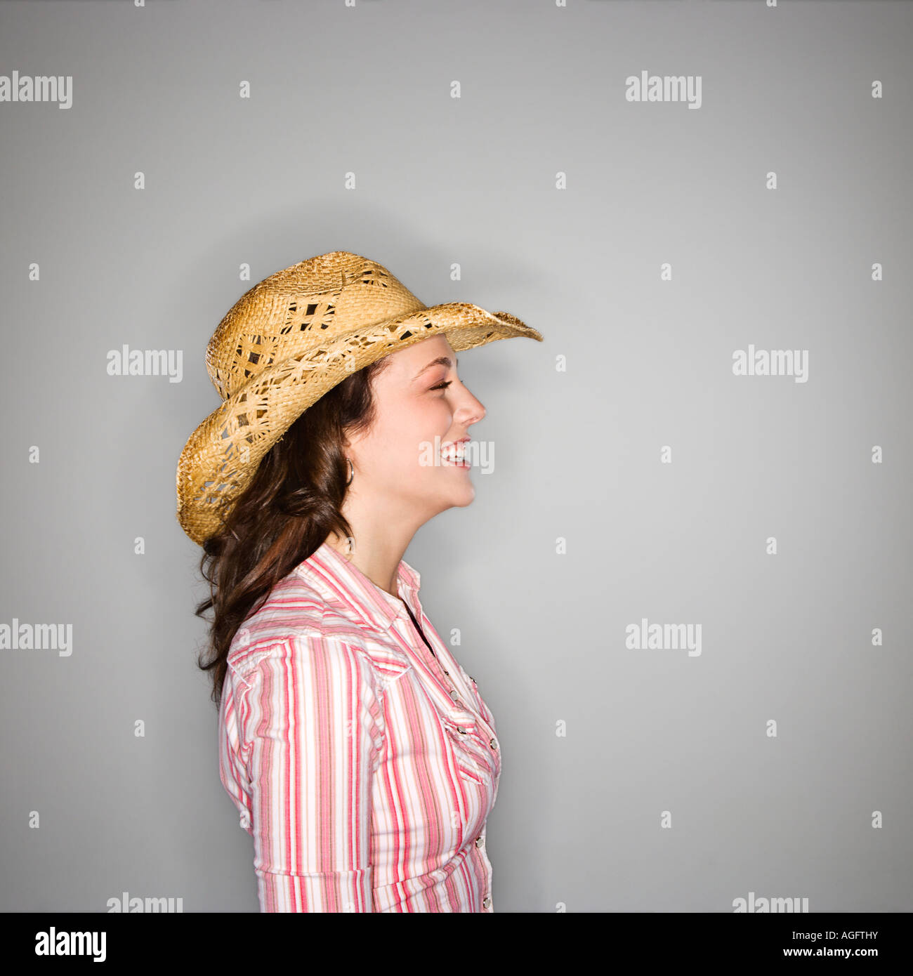 Cowboy female profile wearing hi-res stock photography and images - Alamy