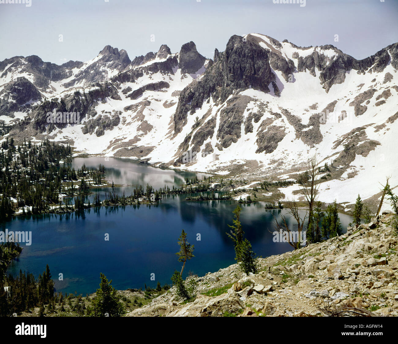 Alice Lake in the Sawtooth National Recreation Area of Idaho with ...