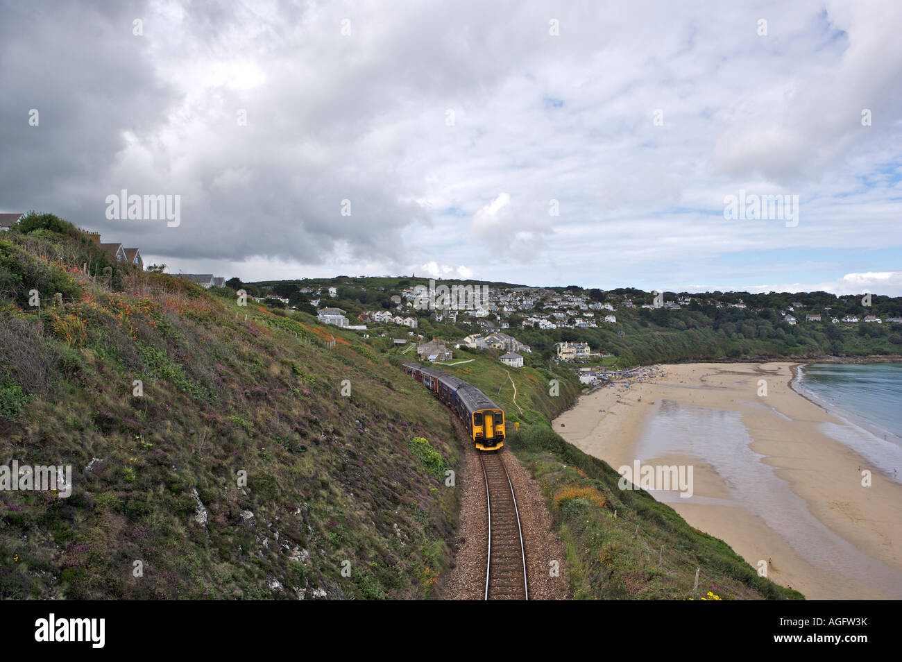 The St Erth to St Ives train heading to St Ives Cornwall England Probably the most attractive ...