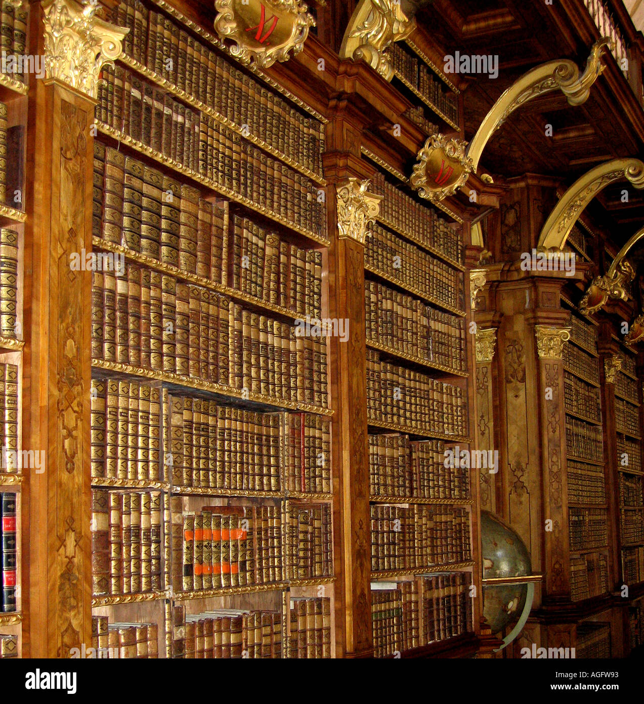 Books in the Library at Melk Abbey Austria Stock Photo - Alamy