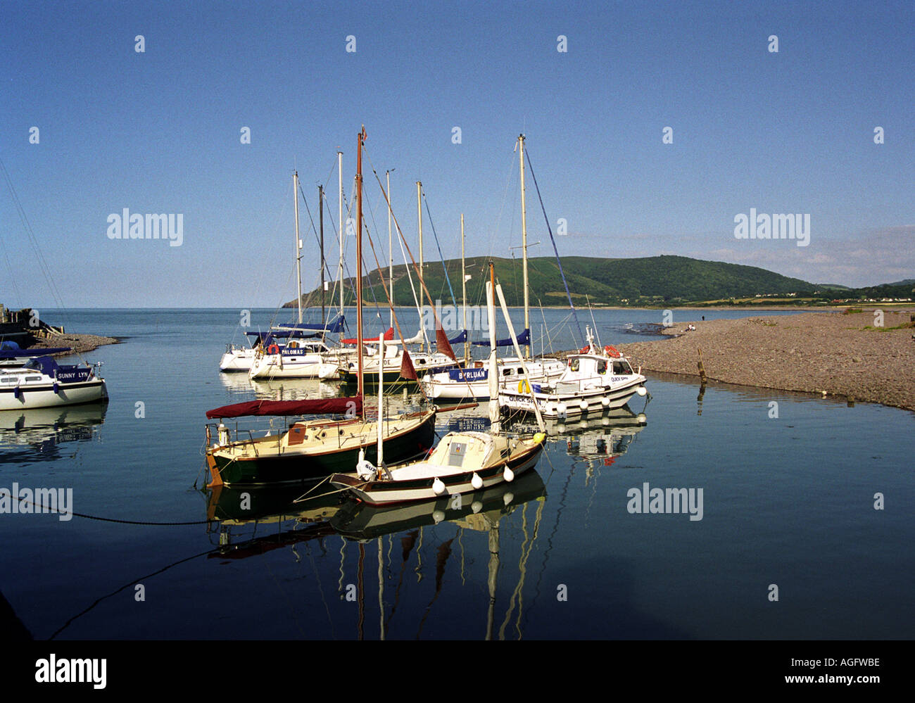 Boats in Porlock Weir Harbour Somerset UK Stock Photo - Alamy