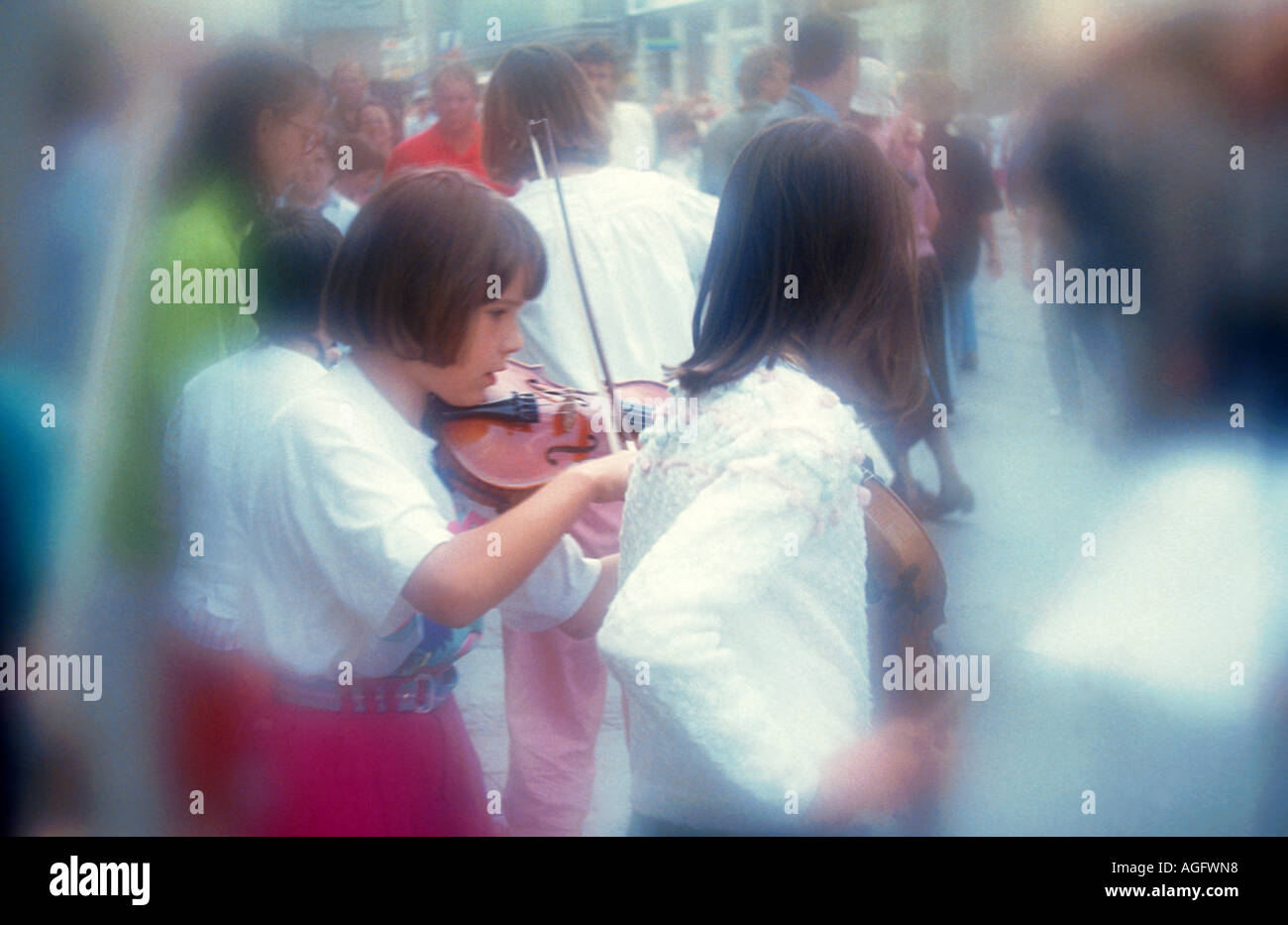 girl with violin, Austria, Linz Stock Photo - Alamy