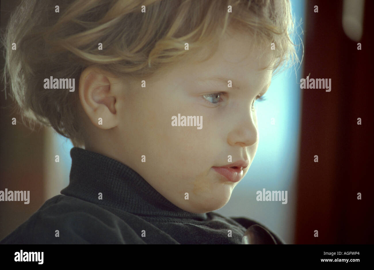 young child in profile Stock Photo - Alamy