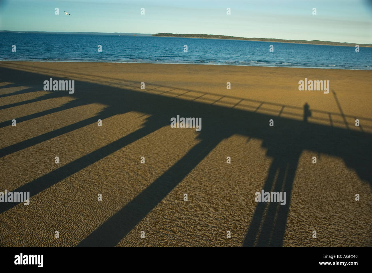 long shadows cast by Urangan Jetty Hervey bay Queensland Australia ...