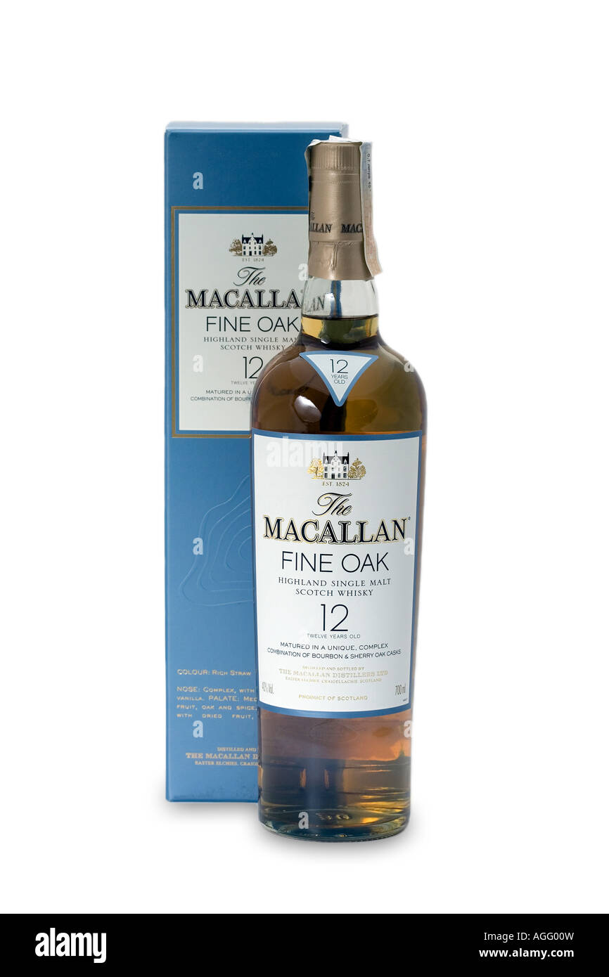 The Macallan fine oak whisky whiskey bottle alcohol Stock Photo - Alamy