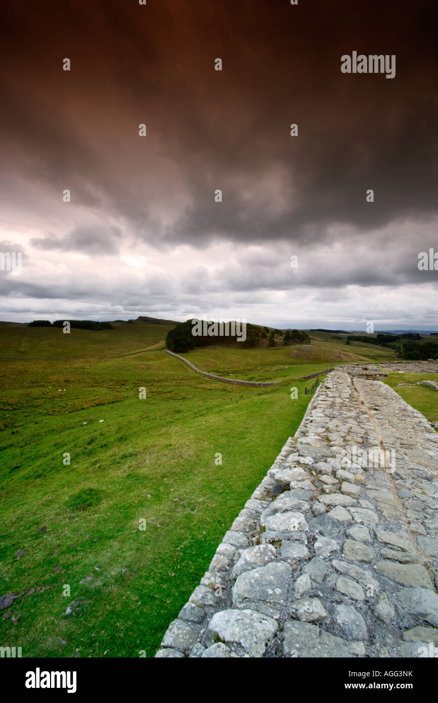 Housesteads Fort, Hadrian's Wall, Looking East, Northumberland, UK ...