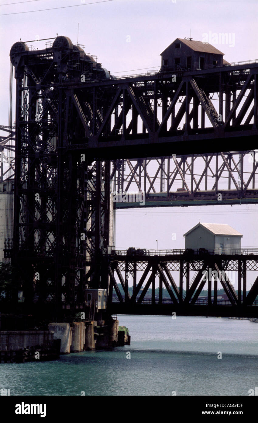 East Chicago Elevated Train Bridge Stock Photo - Alamy