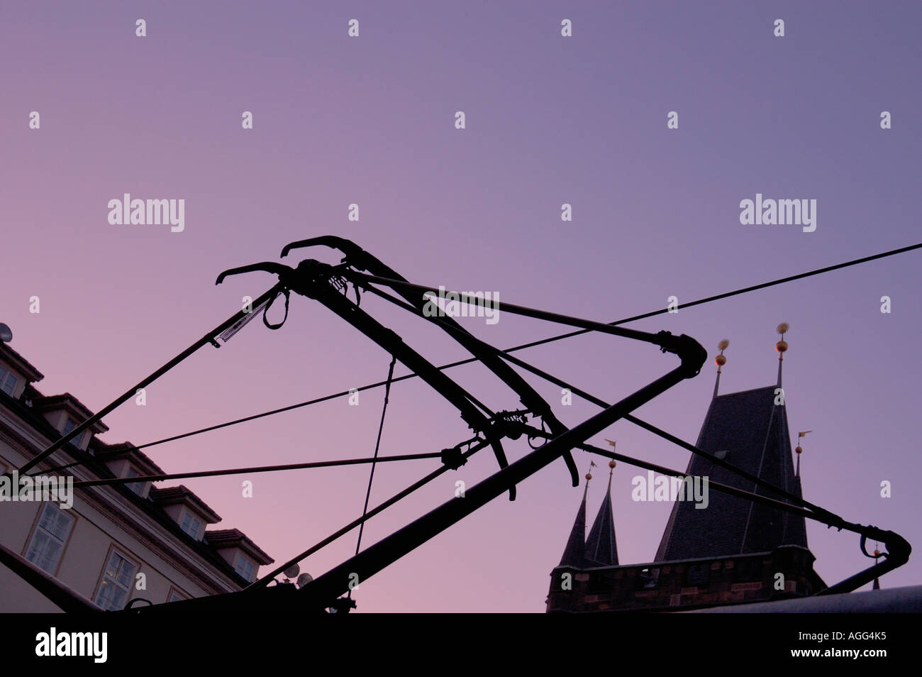 electrical wires for trams, Prague, Czech Republic Stock Photo - Alamy