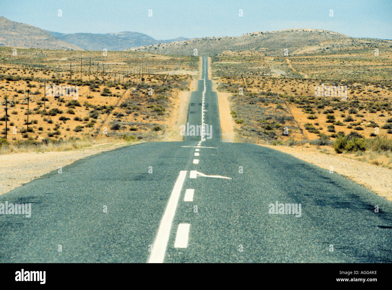 highway through desert, Nambia Stock Photo - Alamy