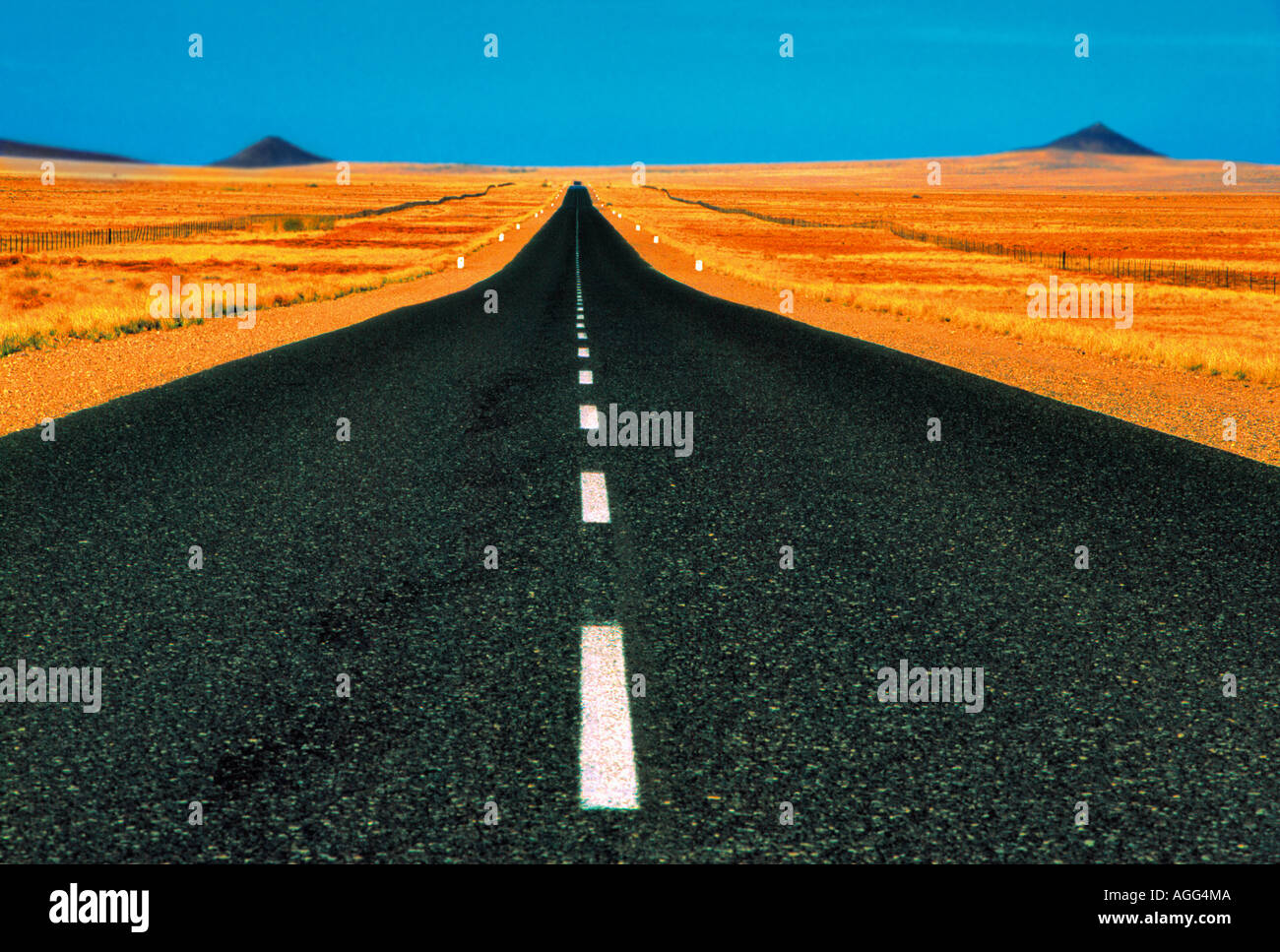 highway through desert landscape, Namibia Stock Photo - Alamy
