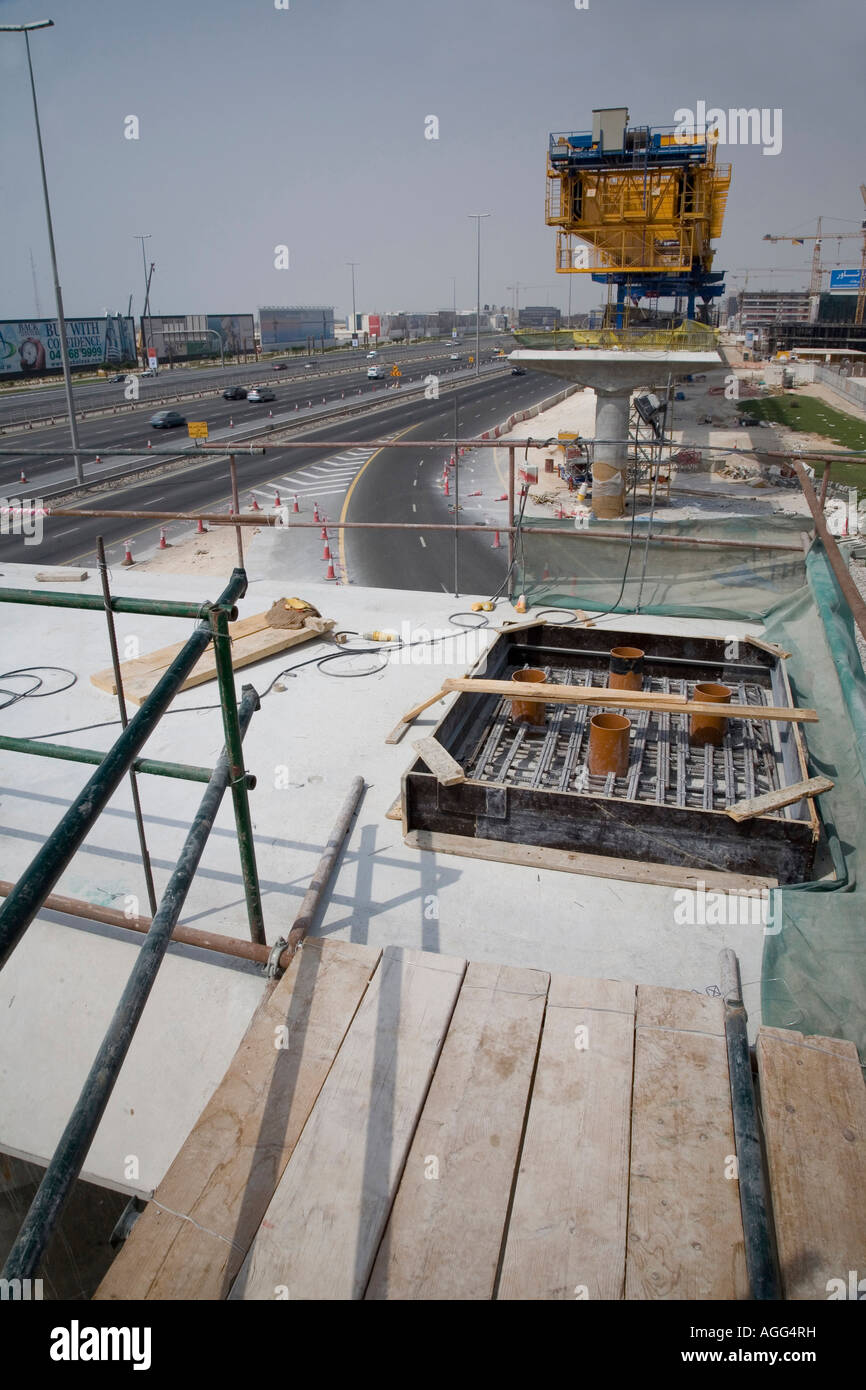 Metro railway link overground portion under construction site along ...