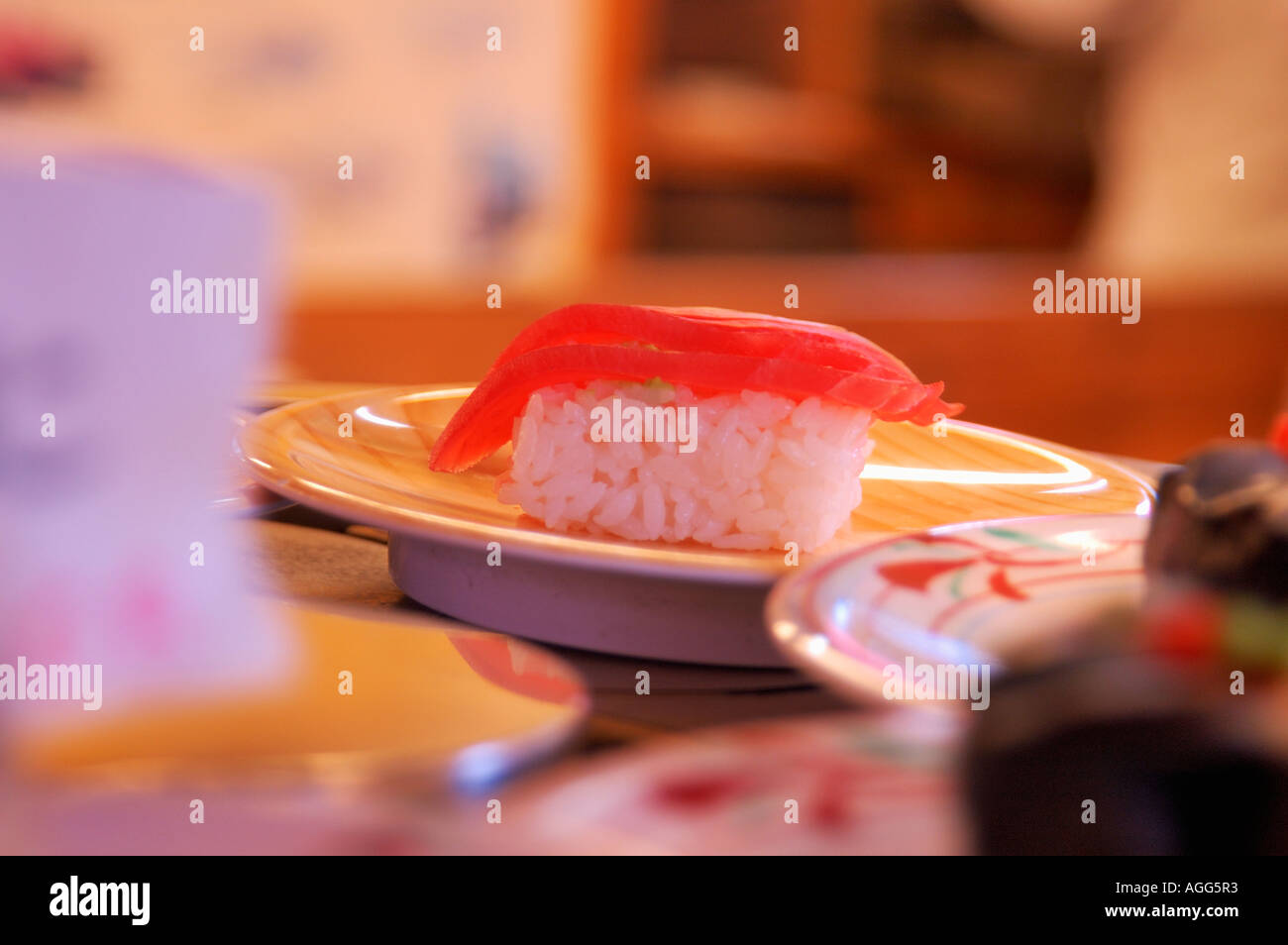 automatic sushi place, sushi served on conveyor belt, Shinjuku, Tokyo ...