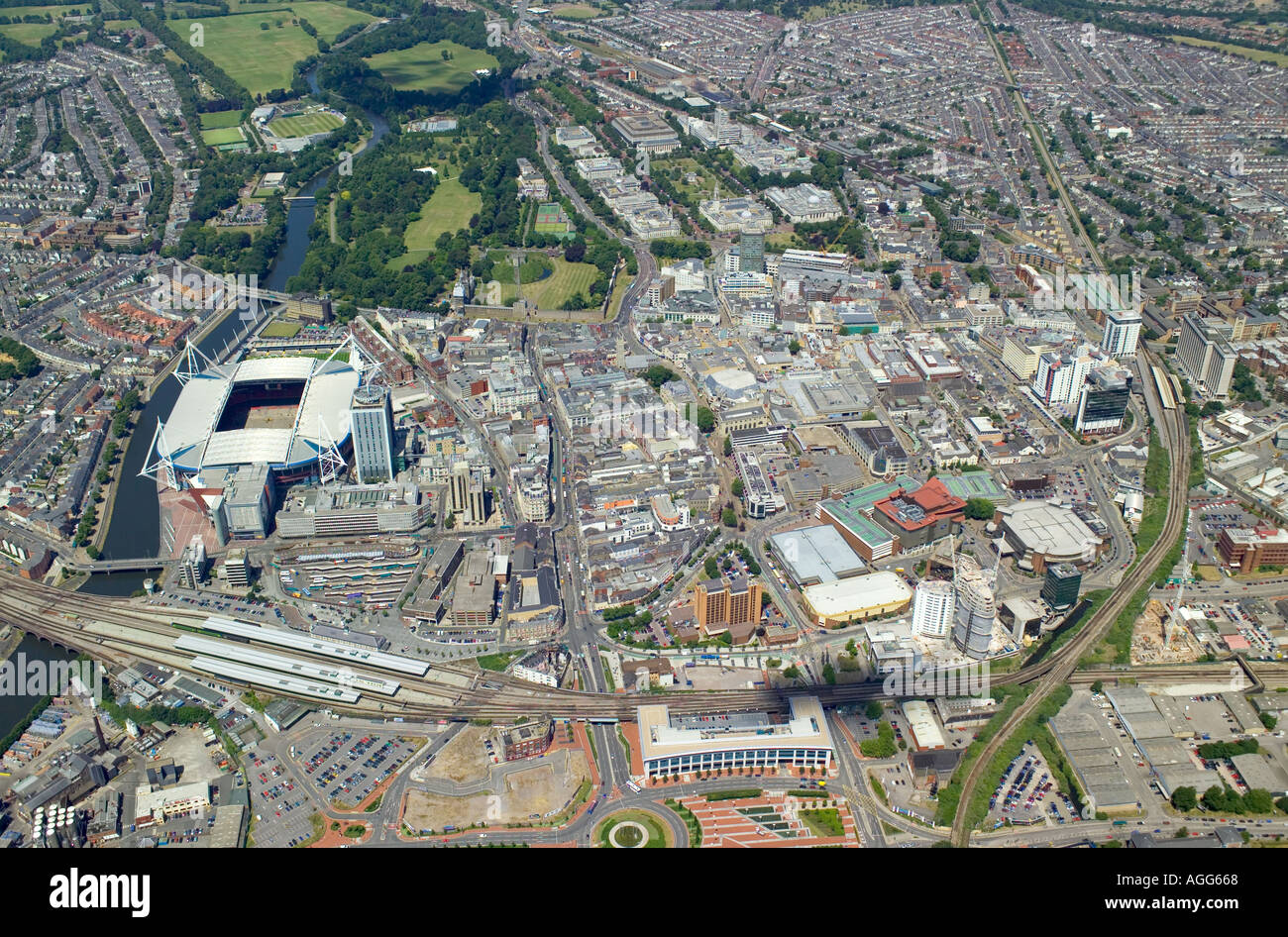 Cardiff City Centre Aerial High Resolution Stock Photography and Images ...